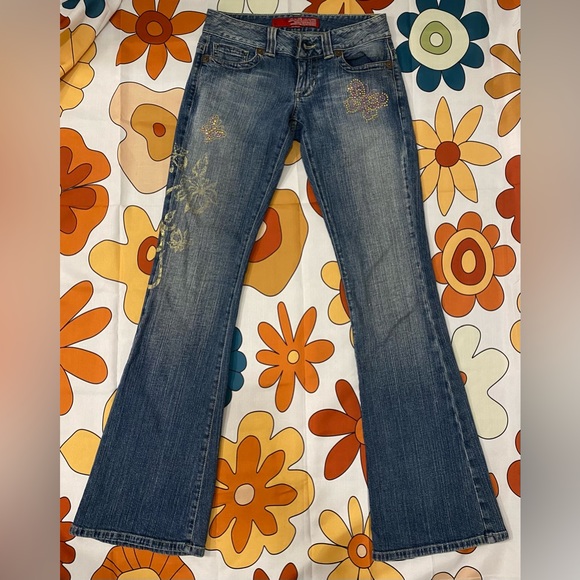 Guess | Jeans | Low Rise Butterfly Rhinestone Guess Jeans | Poshmark
